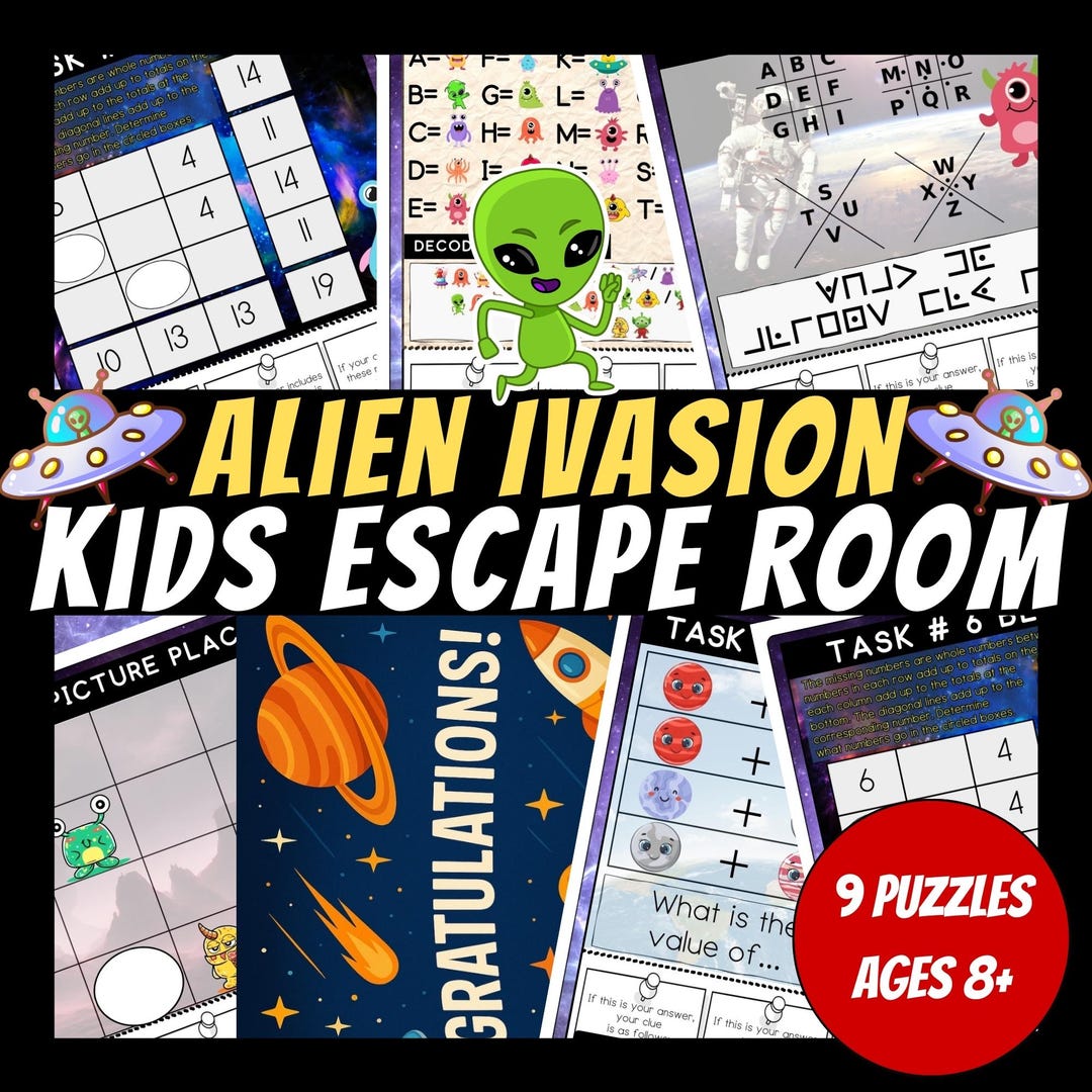Alien Invasion Themed Escape Room for Kids, Birthday Party Games ...