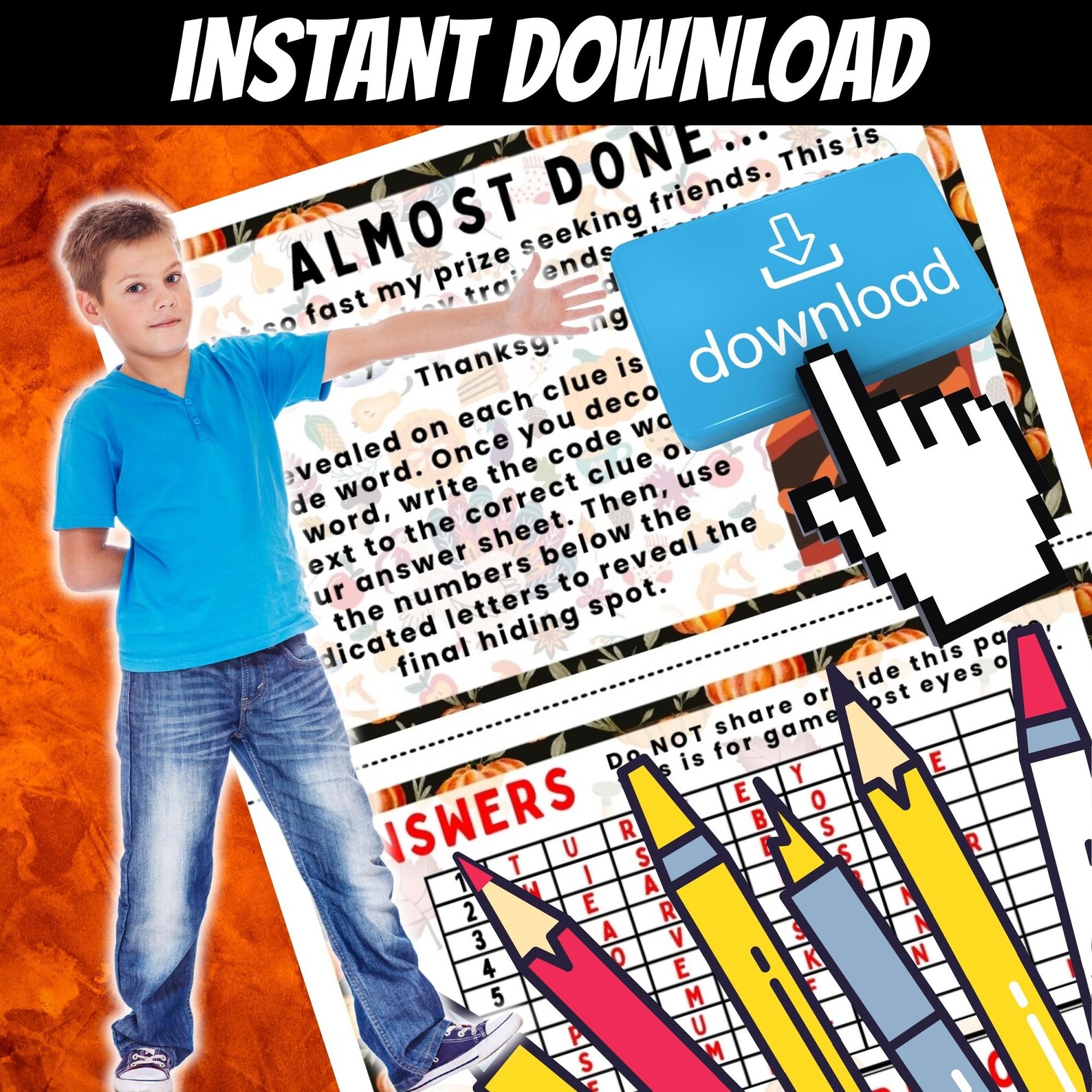 Thanksgiving Scavenger Hunt for Kids, Printable Kids Activity, Kids ...