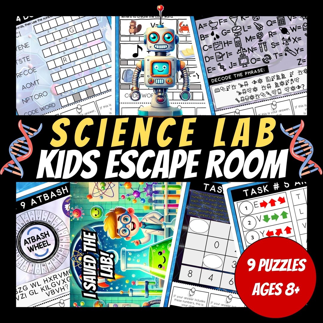 Printable Science Themed Escape Room for Kids, Birthday Party Games ...