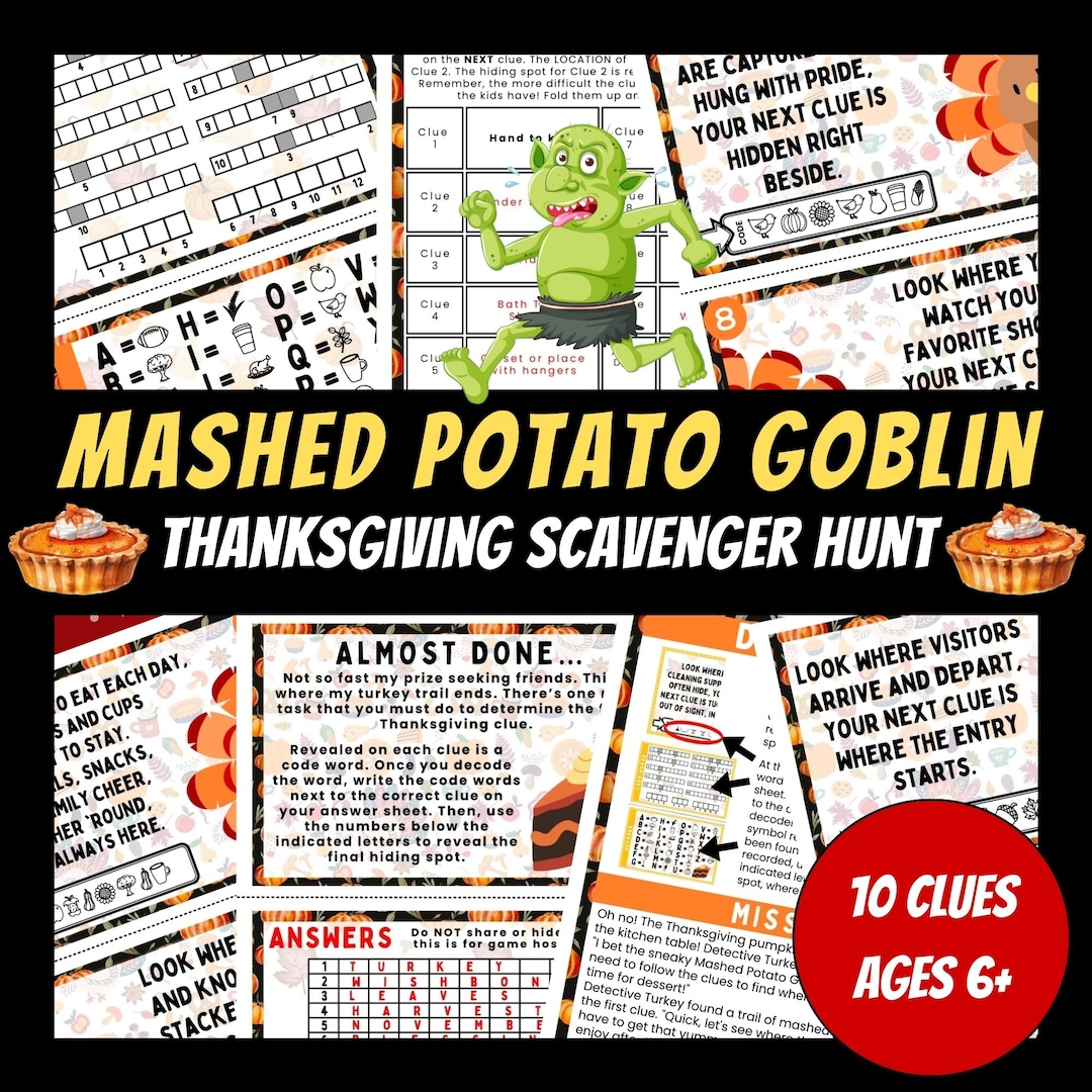 Thanksgiving Scavenger Hunt for Kids, Printable Kids Activity, Kids ...