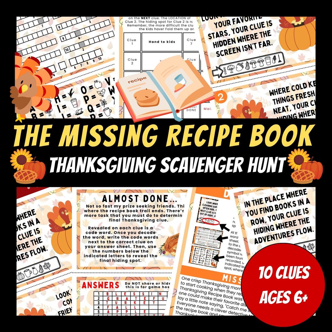 Thanksgiving Scavenger Hunt for Kids, Printable Kids Activity, Kids ...