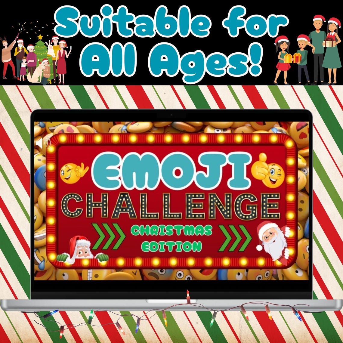 Christmas Emoji Game, Emoji Challenge, Family Fun Game Night, Christmas ...