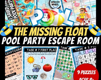 Escape Room for Kids, DIY Printable Game, Pool Party Escape Room Kit ...