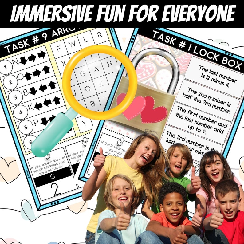 Printable Valentine's Day Escape Room, Birthday Party Games, Kids ...