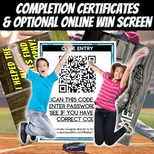 Baseball Escape Room Kit, Printable Escape Room for Kids, Birthday ...