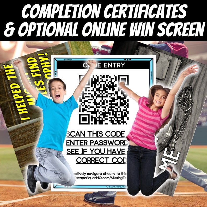 Baseball Escape Room Kit, Printable Escape Room for Kids, Birthday ...