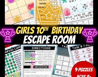 Escape Room for Kids Printable Party Game Girls 10th Birthday Escape ...