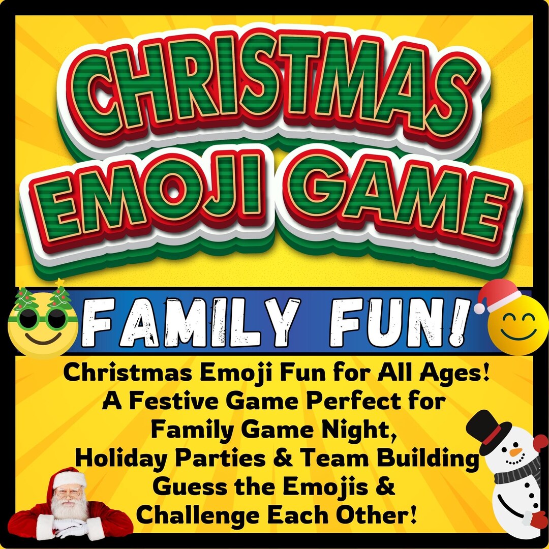Christmas Emoji Game, Emoji Challenge, Family Fun Game Night, Christmas ...