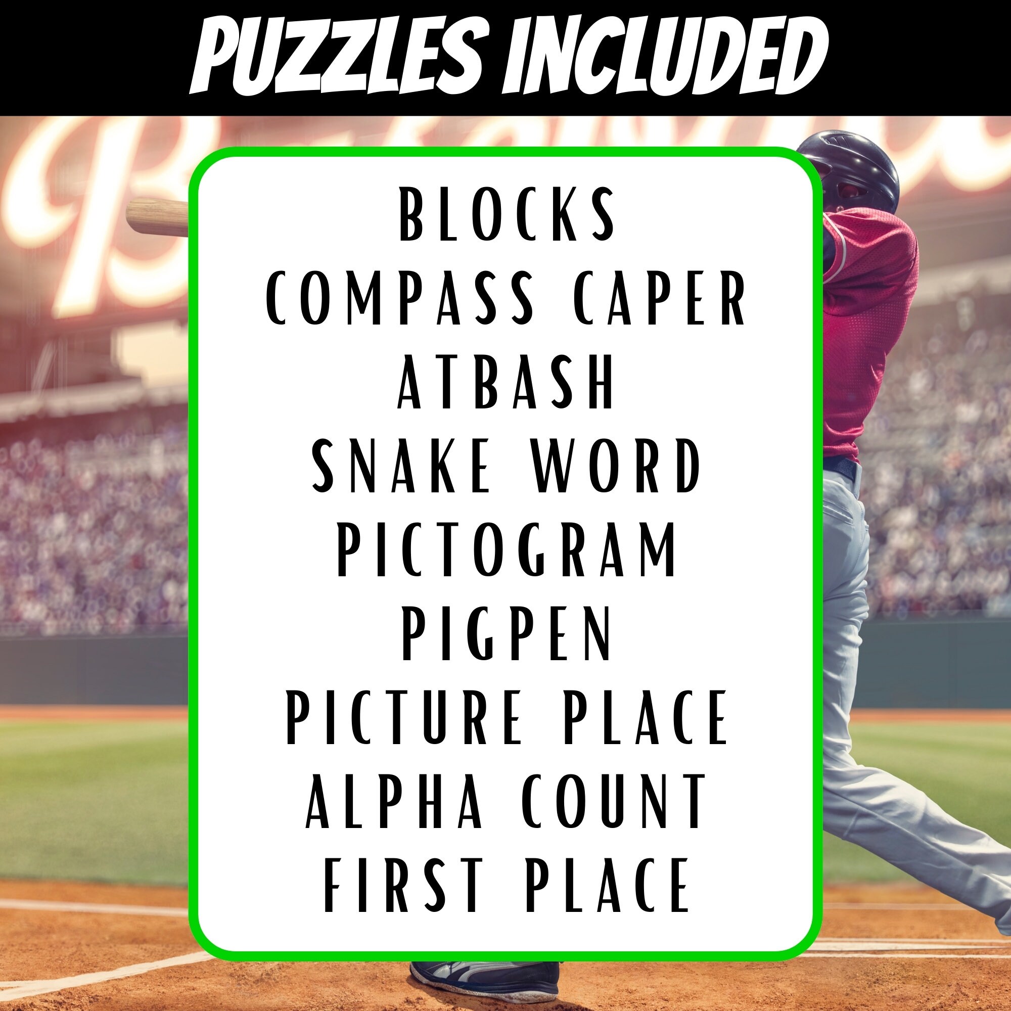 Baseball Escape Room Kit, Printable Escape Room for Kids, Birthday ...