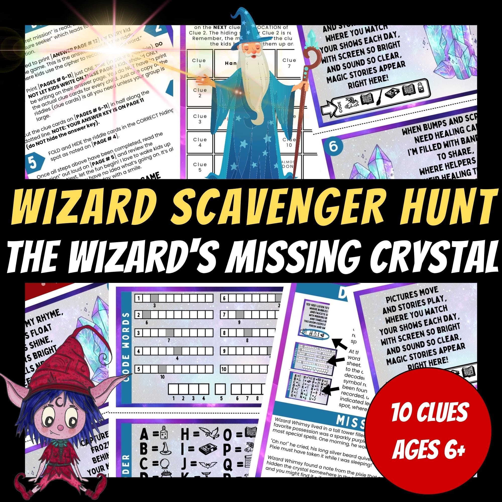 Wizard Themed Scavenger Hunt for Kids, Kids Wizard Treasure Hunt ...