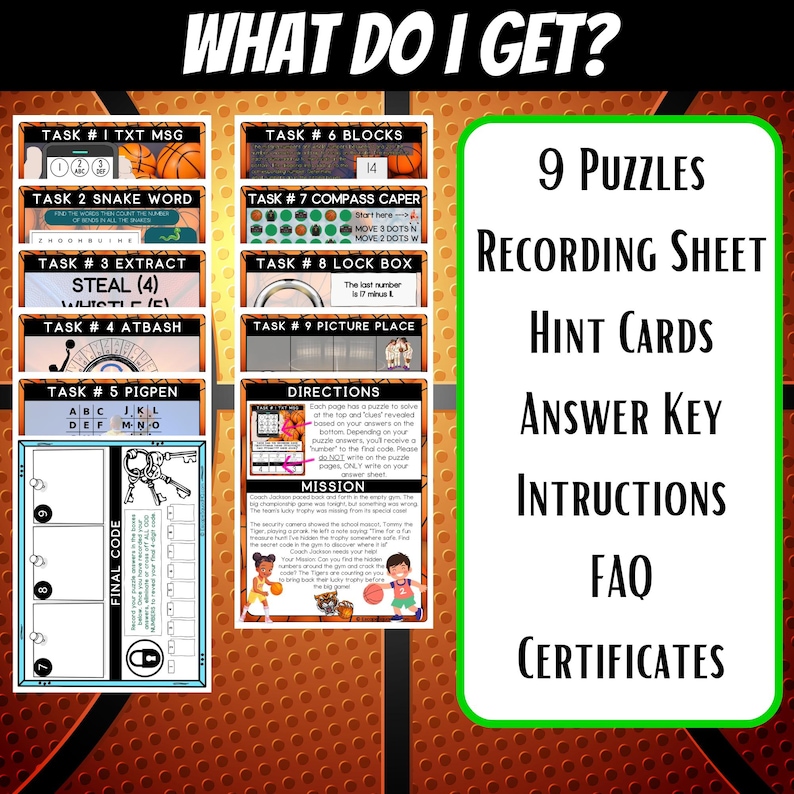 Basketball Themed Escape Room Kit, DIY Printable Game Escape Room for ...