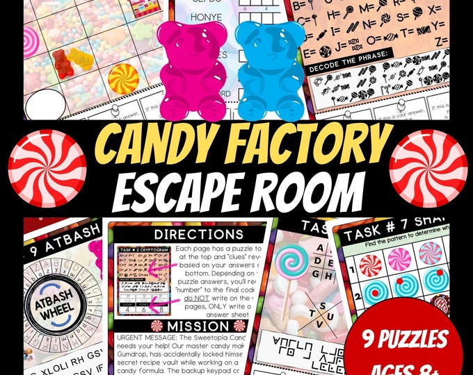 The Enchanted Candy Vault Escape Room Printable Puzzles 6&up Instant ...