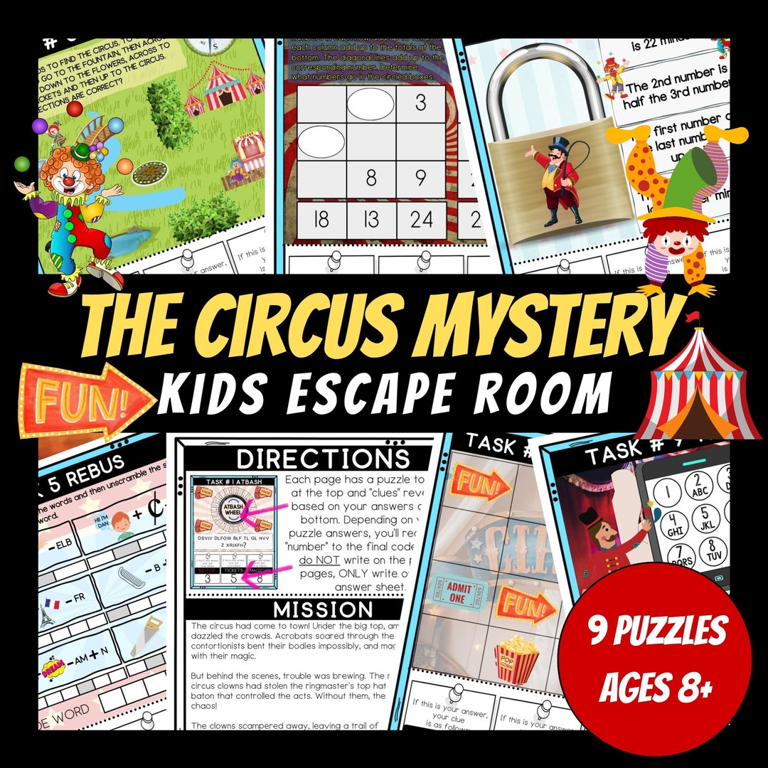Printable Escape Room for Kids, Birthday Party Games, Kids Puzzles ...