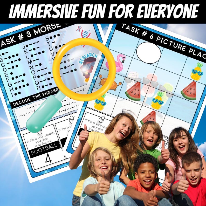 Summer Vacation Escape Room Kit, Birthday Party Games, Kids Puzzles ...