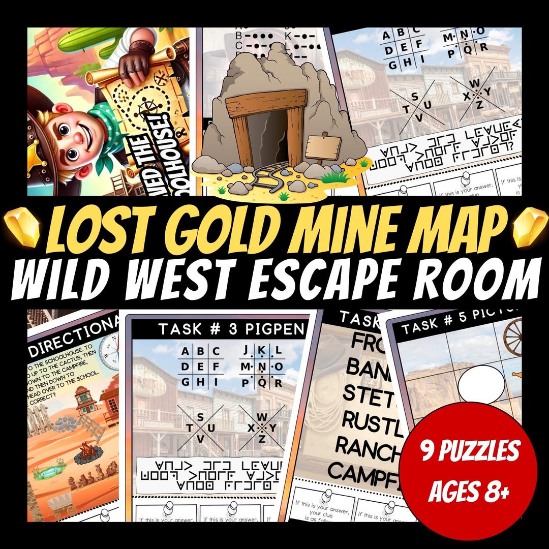 Wild West Escape Room Kit, Escape Room for Kids, Birthday Party Games ...