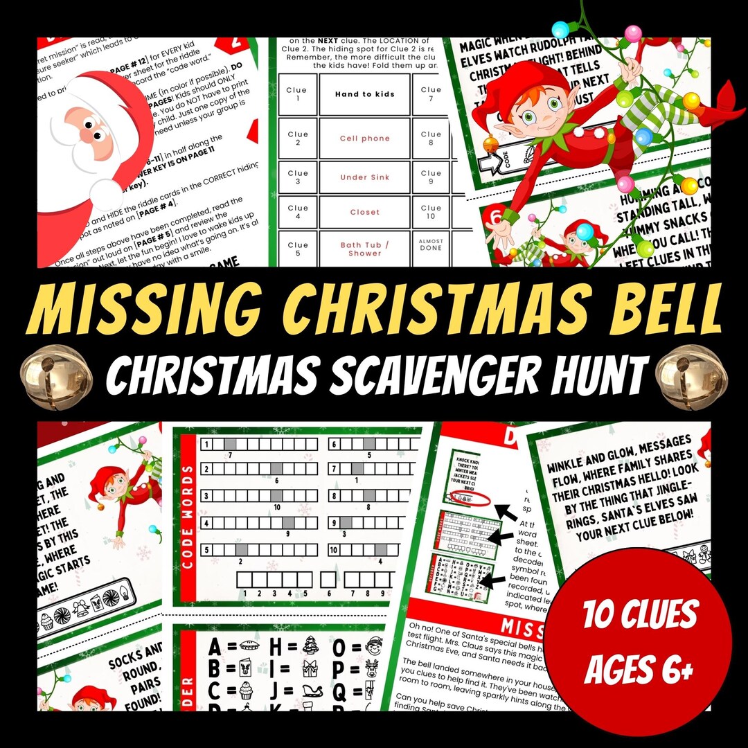 Christmas Scavenger Hunt for Kids, Printable Kids Activity, Kids ...