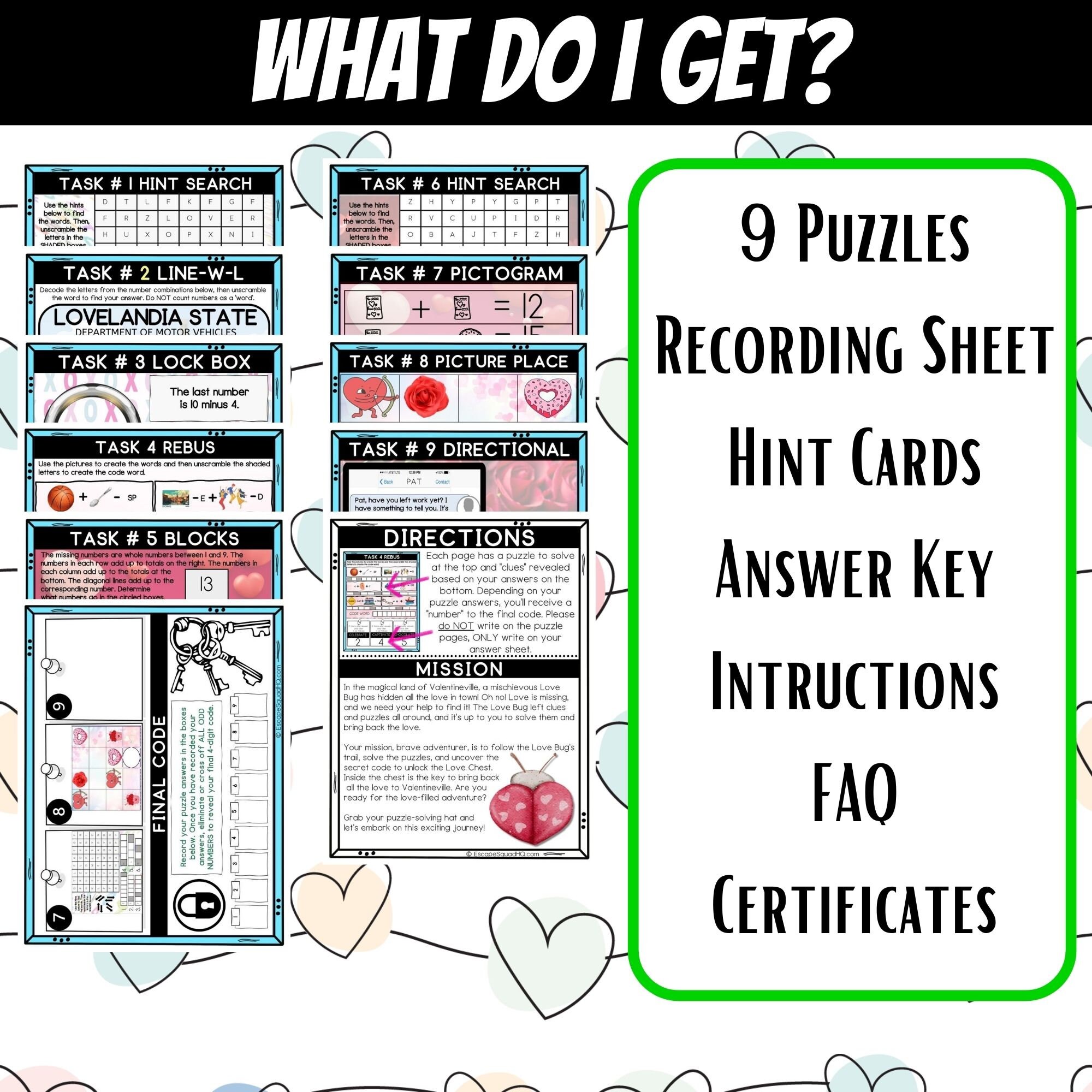 Printable Valentine's Day Escape Room, Birthday Party Games, Kids ...