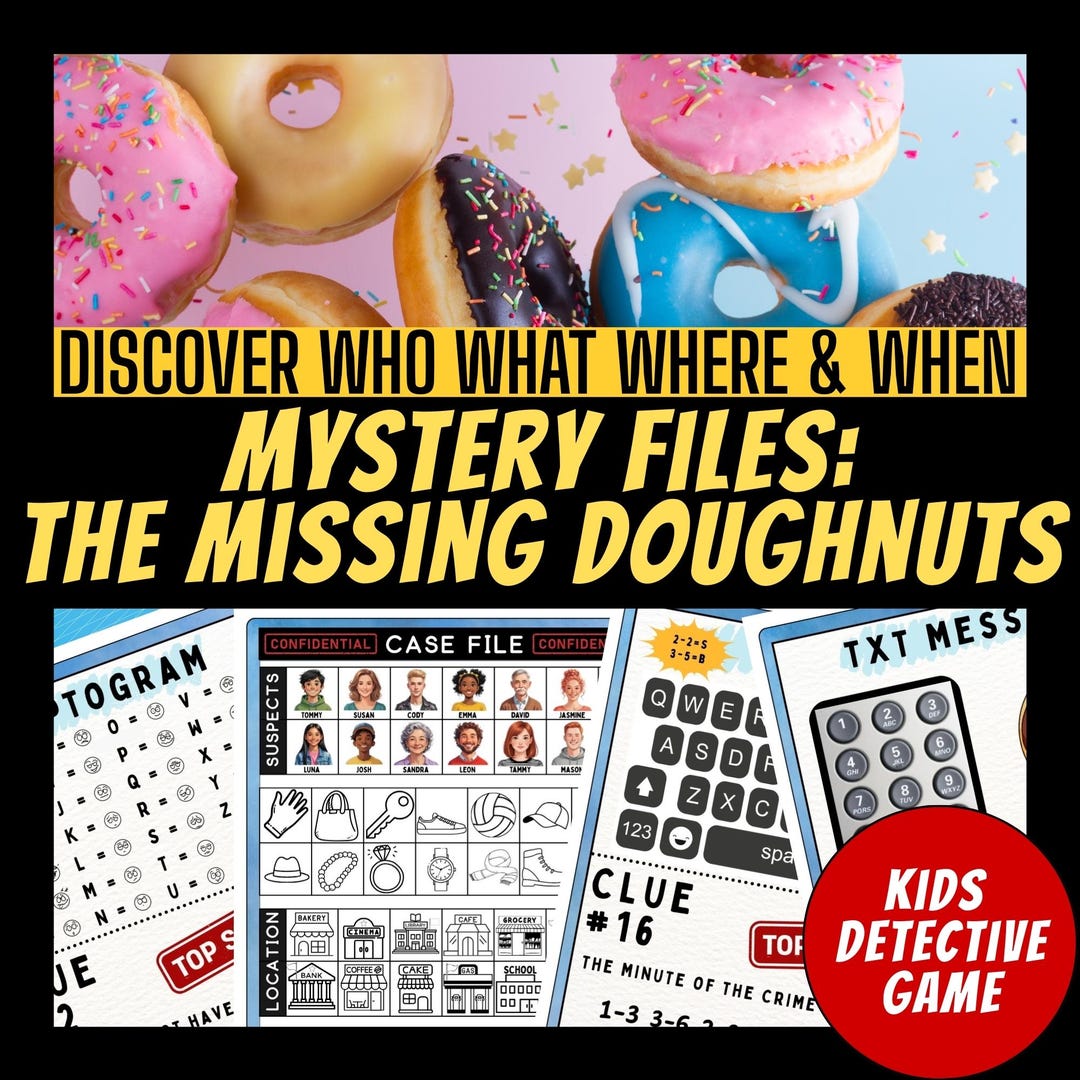 Printable Murder Mystery Style Game for Kids, Birthday Mystery Party ...