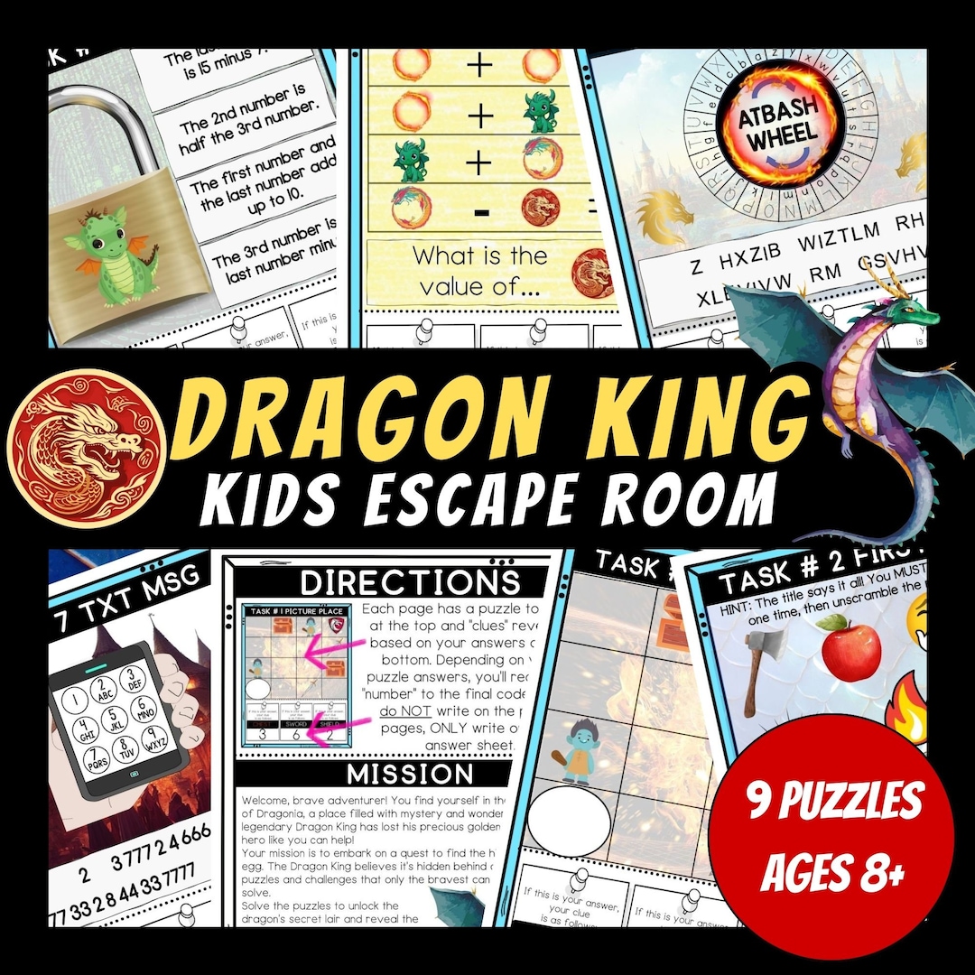 Printable Escape Room for Kids, Birthday Party Games, Kids Puzzles ...