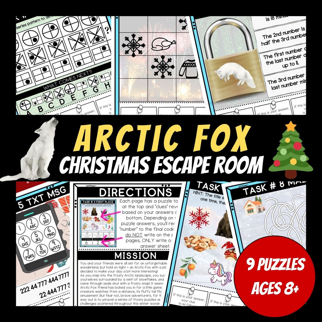Christmas Printable Escape Room for Kids, Holiday Party Games, Kids ...