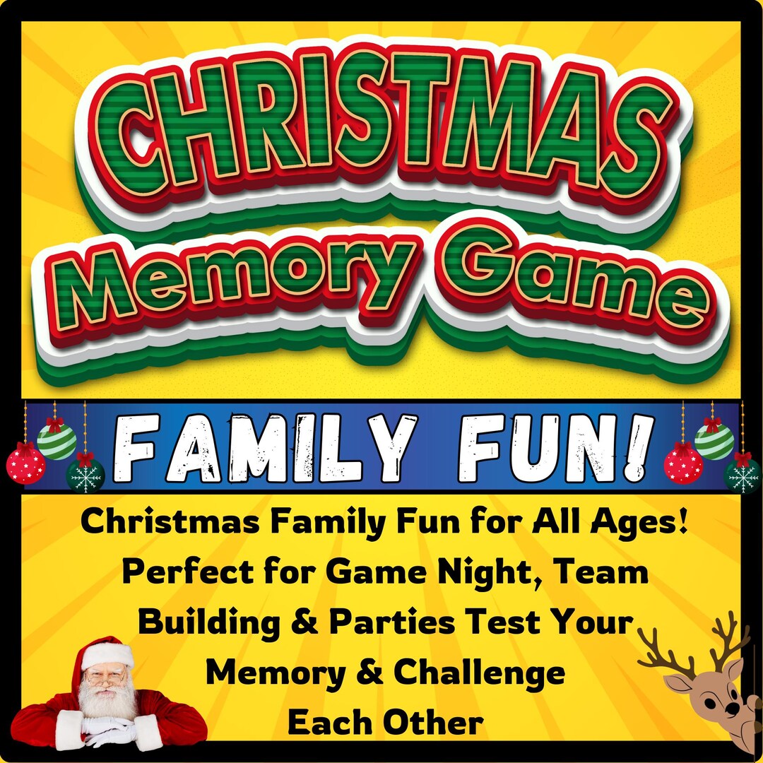 Christmas Virtual Memory Game, Picture Memory Game, Family Fun Game ...