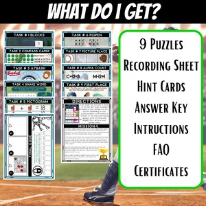 Baseball Escape Room Kit, Printable Escape Room for Kids, Birthday ...