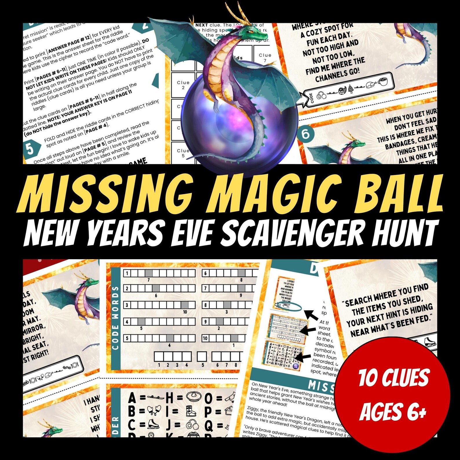 New Years Eve Scavenger Hunt for Kids, Printable Kids Activity, Kids ...