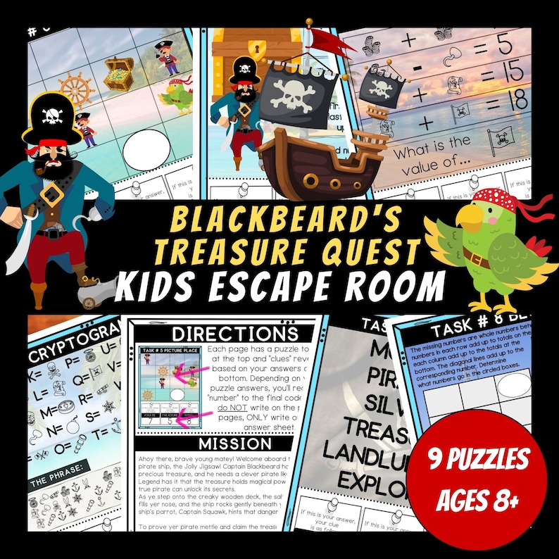 Printable Escape Room for Kids, Birthday Party Games, Kids Puzzles ...