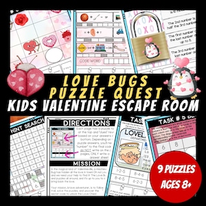 Printable Valentine's Day Escape Room, Birthday Party Games, Kids ...