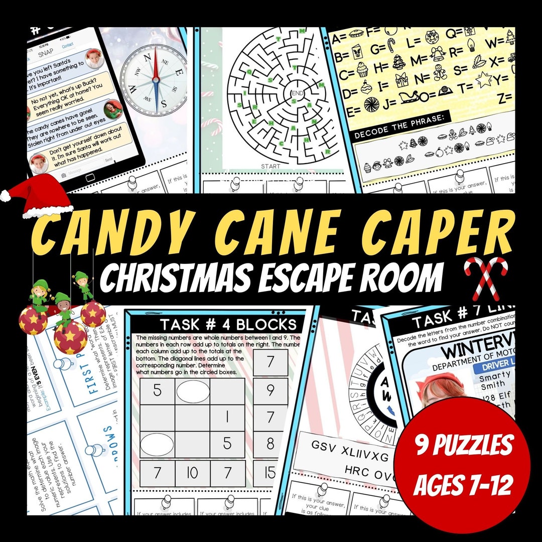 Christmas Printable Escape Room for Kids, Holiday Party Games, Kids ...