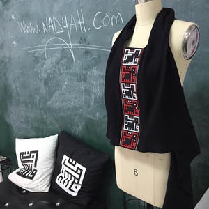 Arabic Calligraphy palestine Embroidered Crop Asymetrical Vest - Etsy