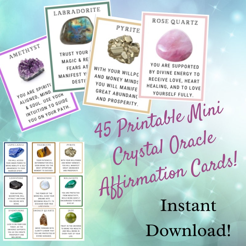Printable Crystal Cards - Etsy