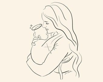Blonde Mother, Father, and Angel Baby Fine Art Print 117 - Etsy