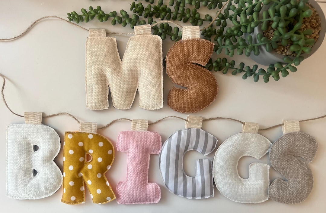 Personalised Teacher Padded Garland Banner Bunting Letters Classroom ...