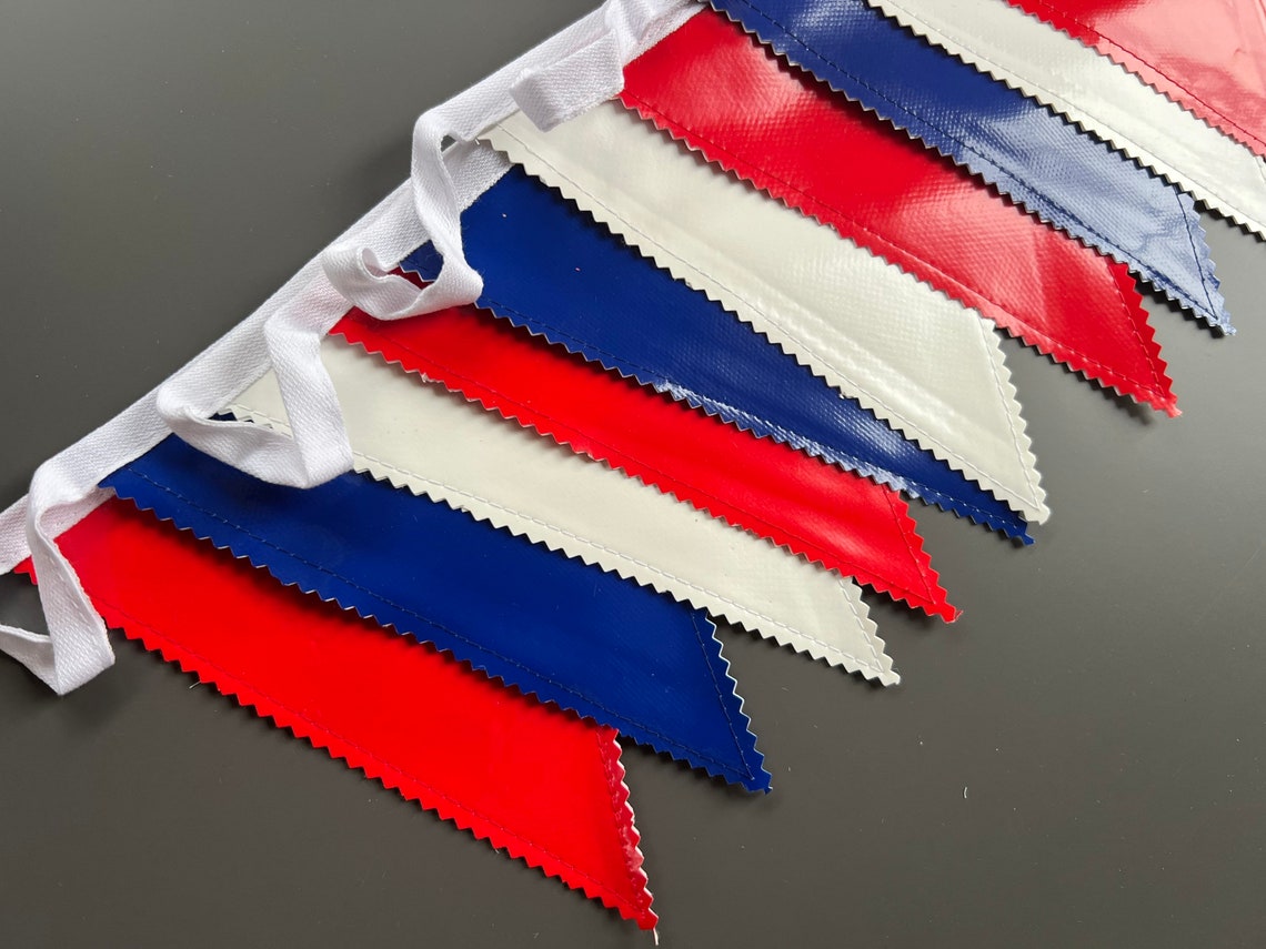 Handmade Outdoor Waterproof Bunting Red White Blue Royal | Etsy