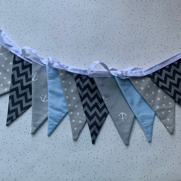 Blue Chevron Fabric - Etsy
