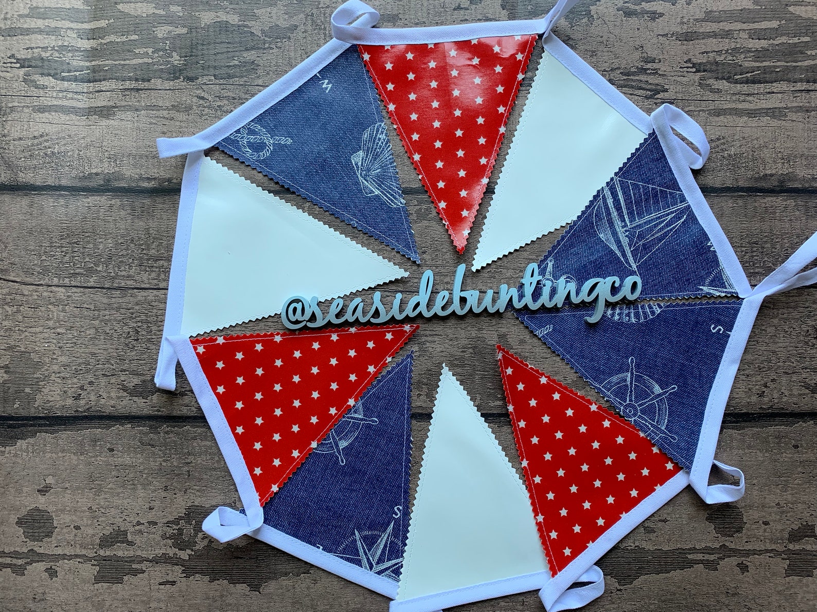 Handmade Outdoor Waterproof Bunting Seaside Beach Red Stars | Etsy UK