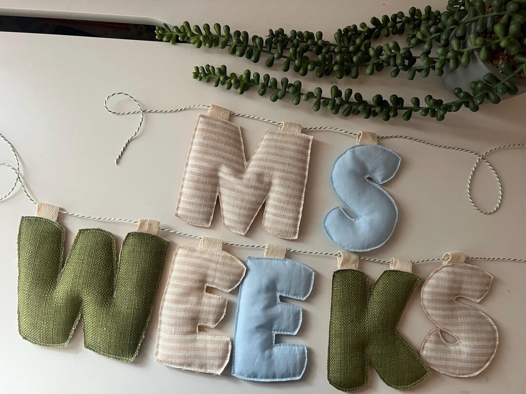 Personalised Teacher Padded Garland Banner Bunting Letters Name Bedroom ...