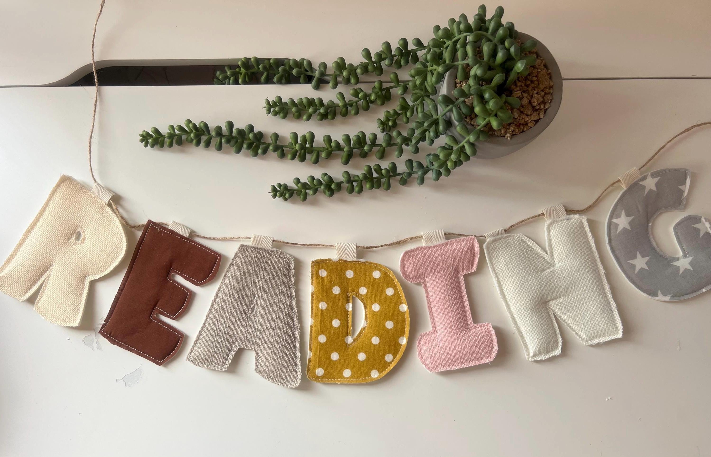 Padded Garland Banner Bunting Letters Classroom Books Book Corner Calm ...