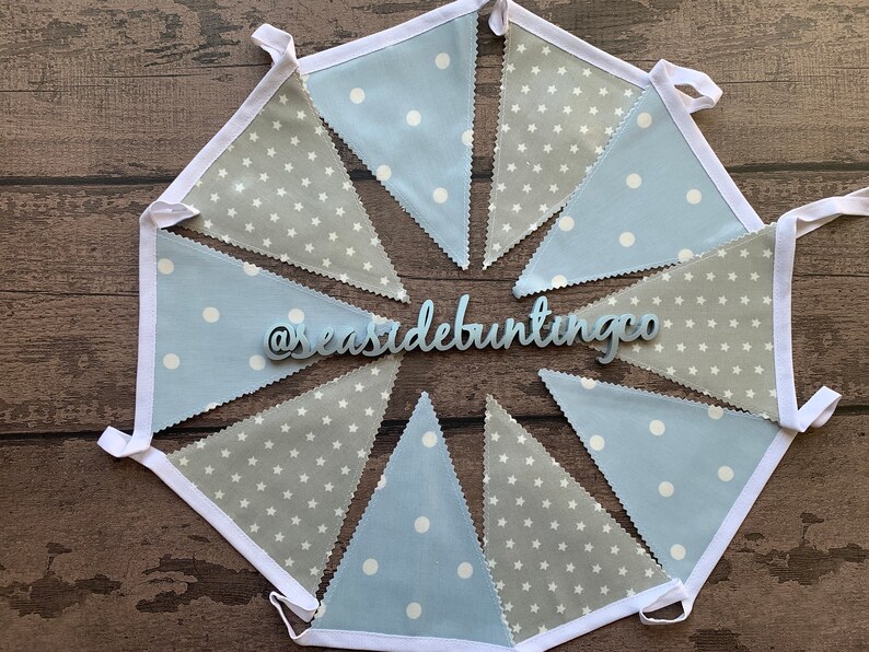 Handmade Outdoor Waterproof Bunting Nursery Baby Blue Spot - Etsy UK