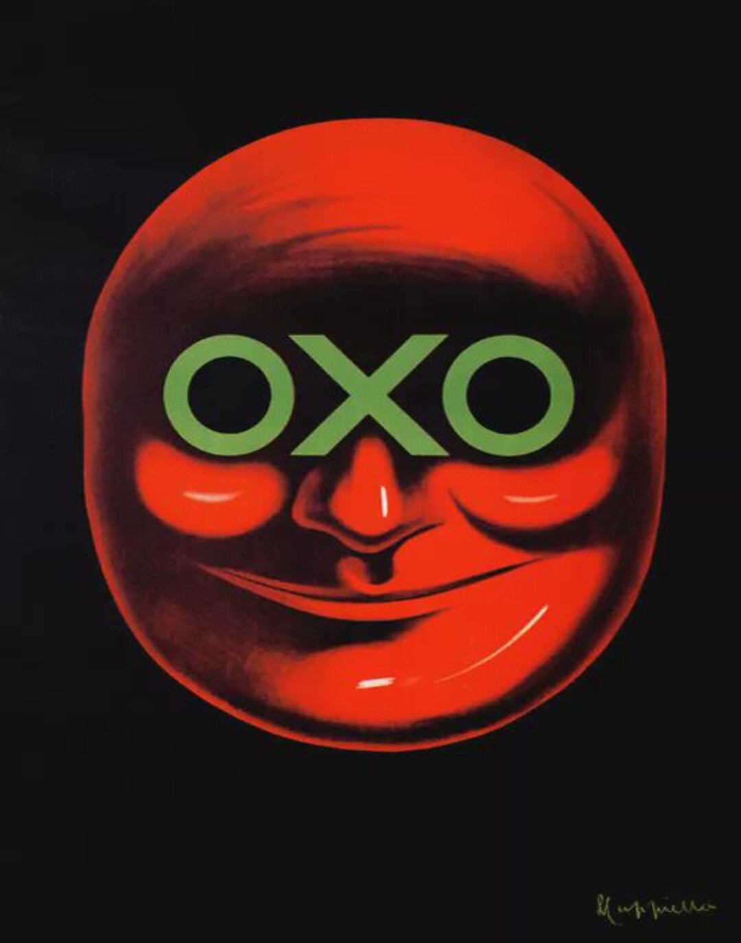 OXO Red Face Poster Print - Etsy