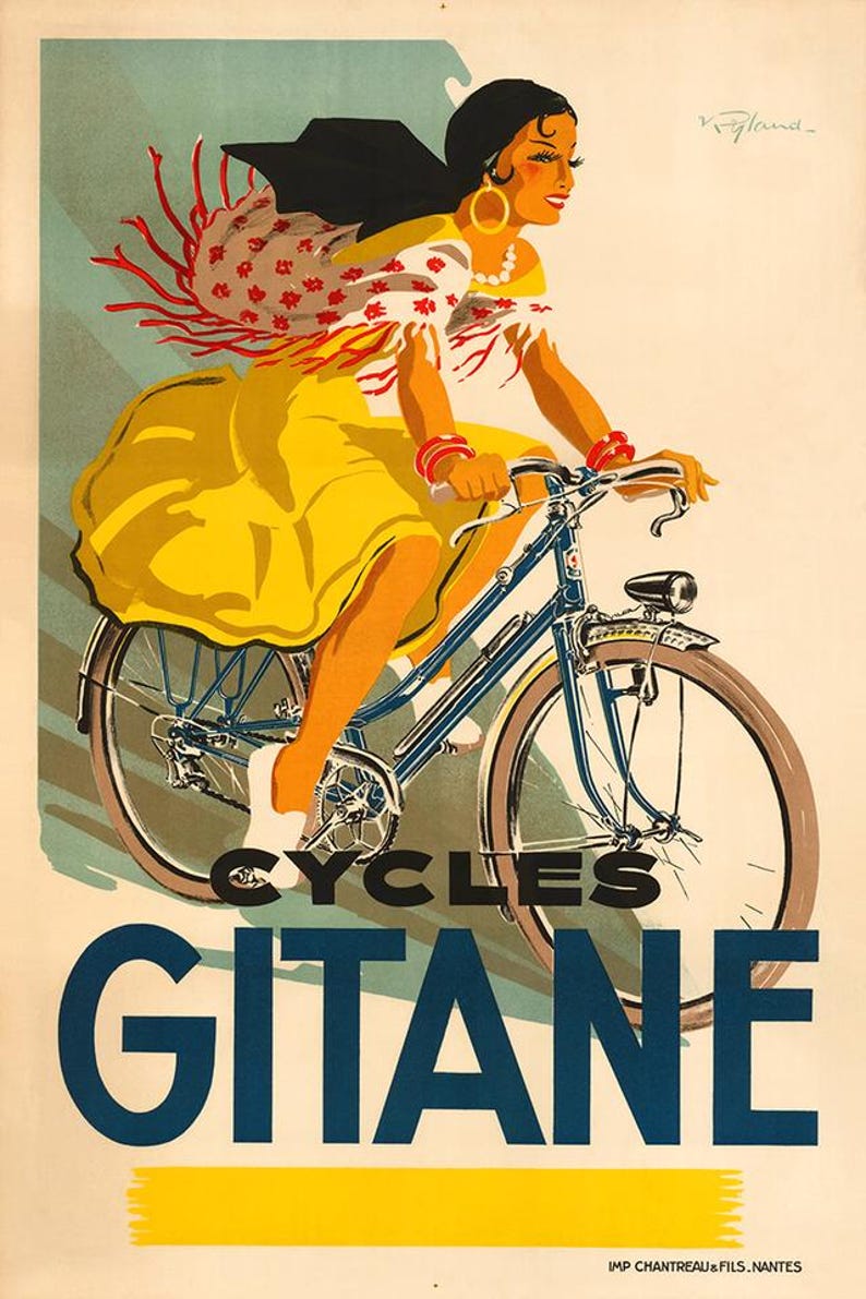 Cycles Gitane Vintage Cycling Bicycle Print - Etsy