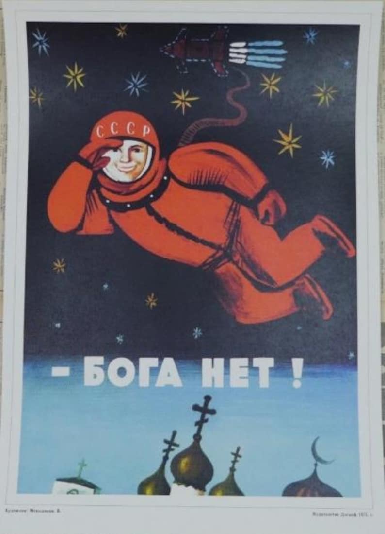 Soviet Russian Space Propaganda Poster Print GAGARIN - Etsy