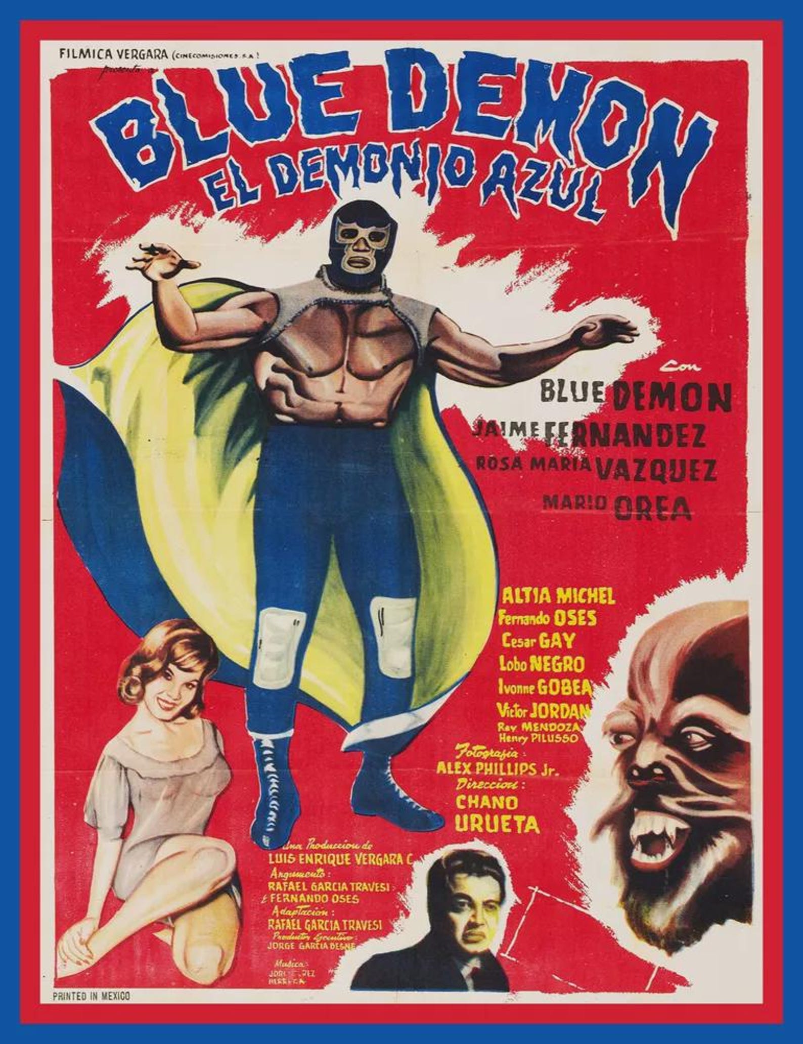Mexican Wrestling Santo Blue Demon Lucha Libre Decor - Etsy