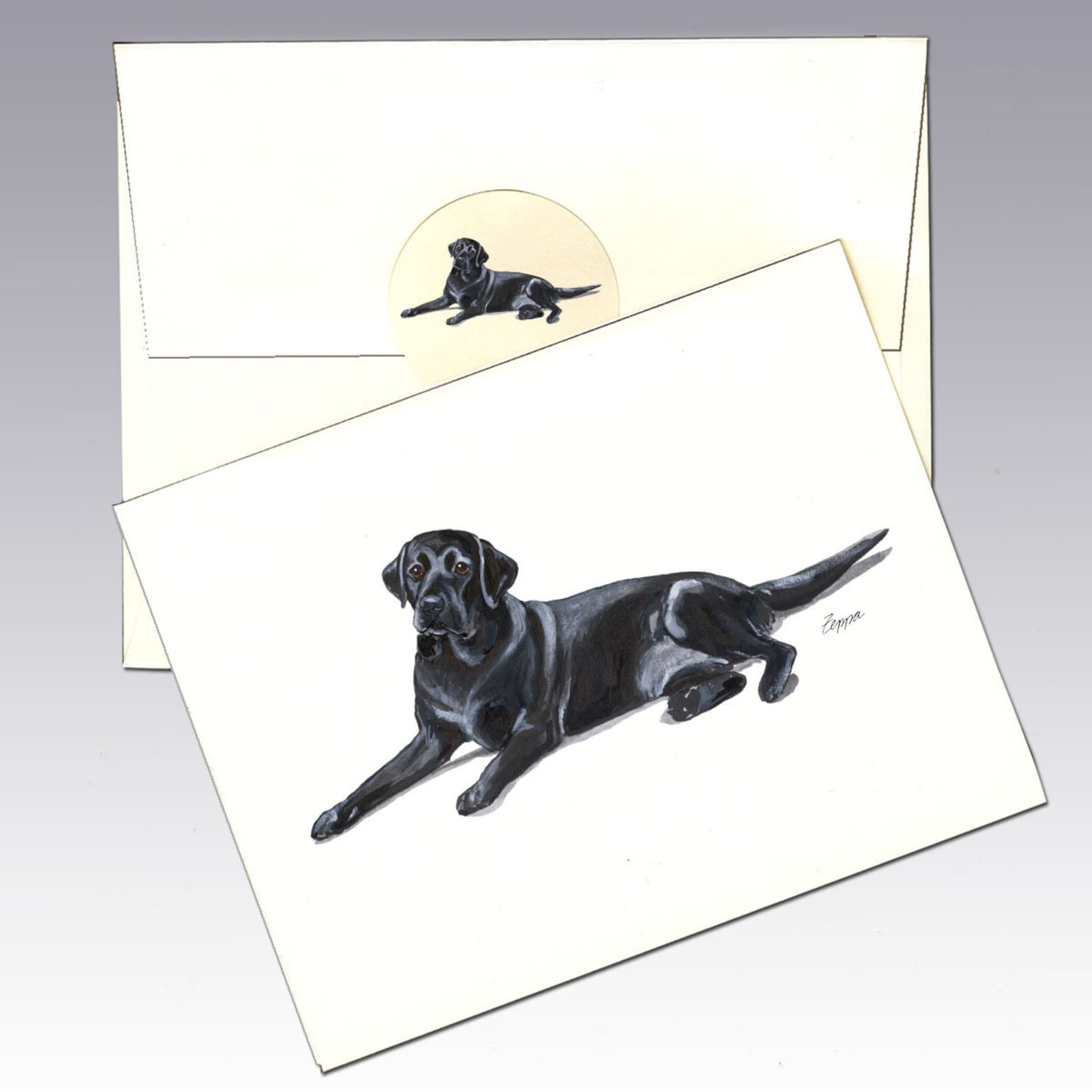 Black Lab Lying Down Note Cards, Boxed Note Cards, Personalized Note ...