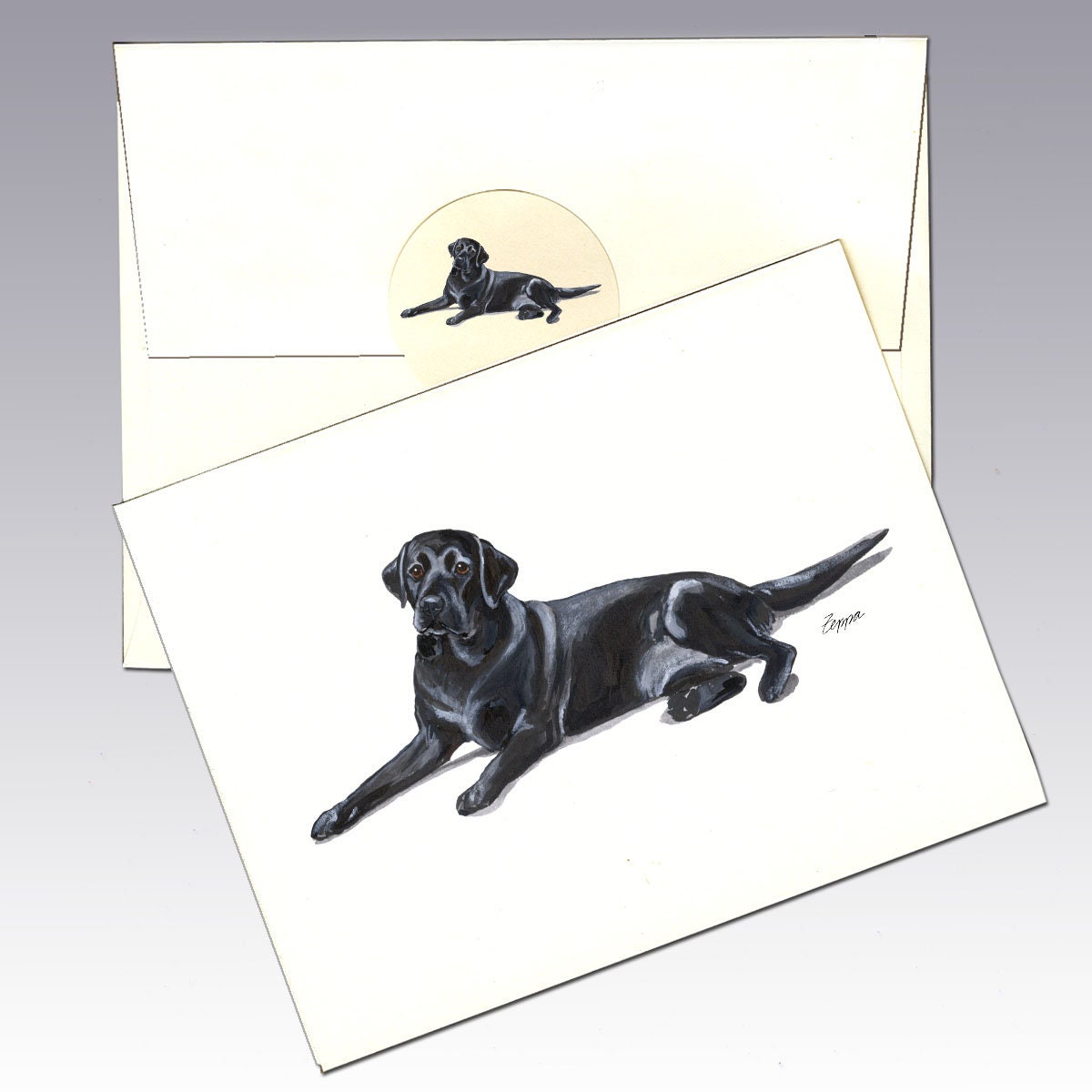 Black Lab Lying Down Note Cards, Boxed Note Cards, Personalized Note ...