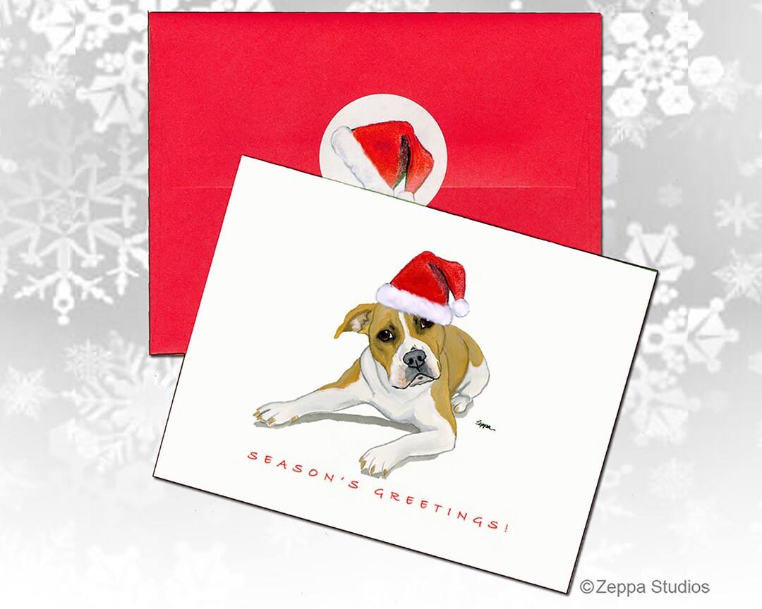 Pit Bull Christmas Cards, Boxed Christmas Cards, Personalized Christmas ...