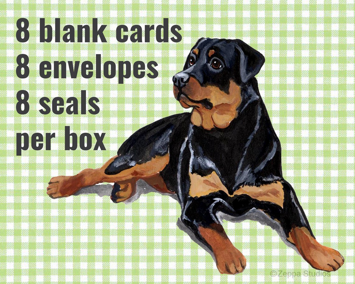 Rottweiler Note Cards, Box of 8, Personalized Cards - Etsy