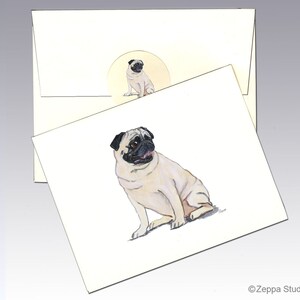 Pug Note Cards, Box of 8, Personalized Cards - Etsy