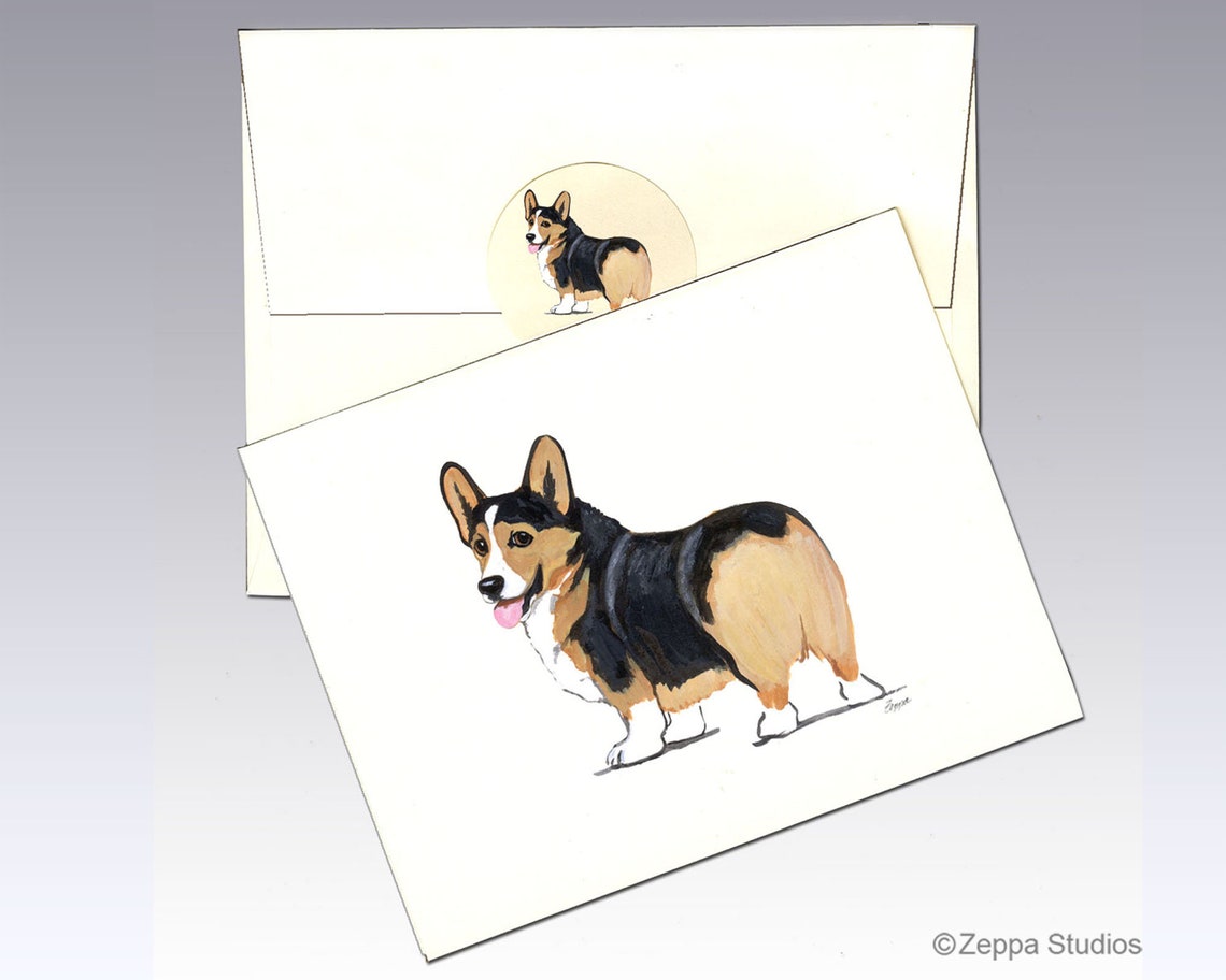 Welsh Corgi Note Cards, Boxed Note Cards, Personalized Note Cards - Etsy